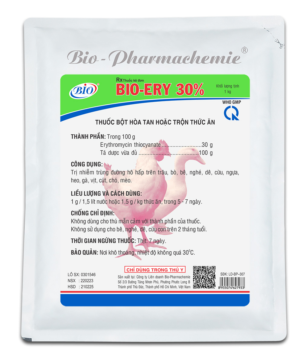BIO-ERY 30% – Thuốc thú y Việt Nguyệt